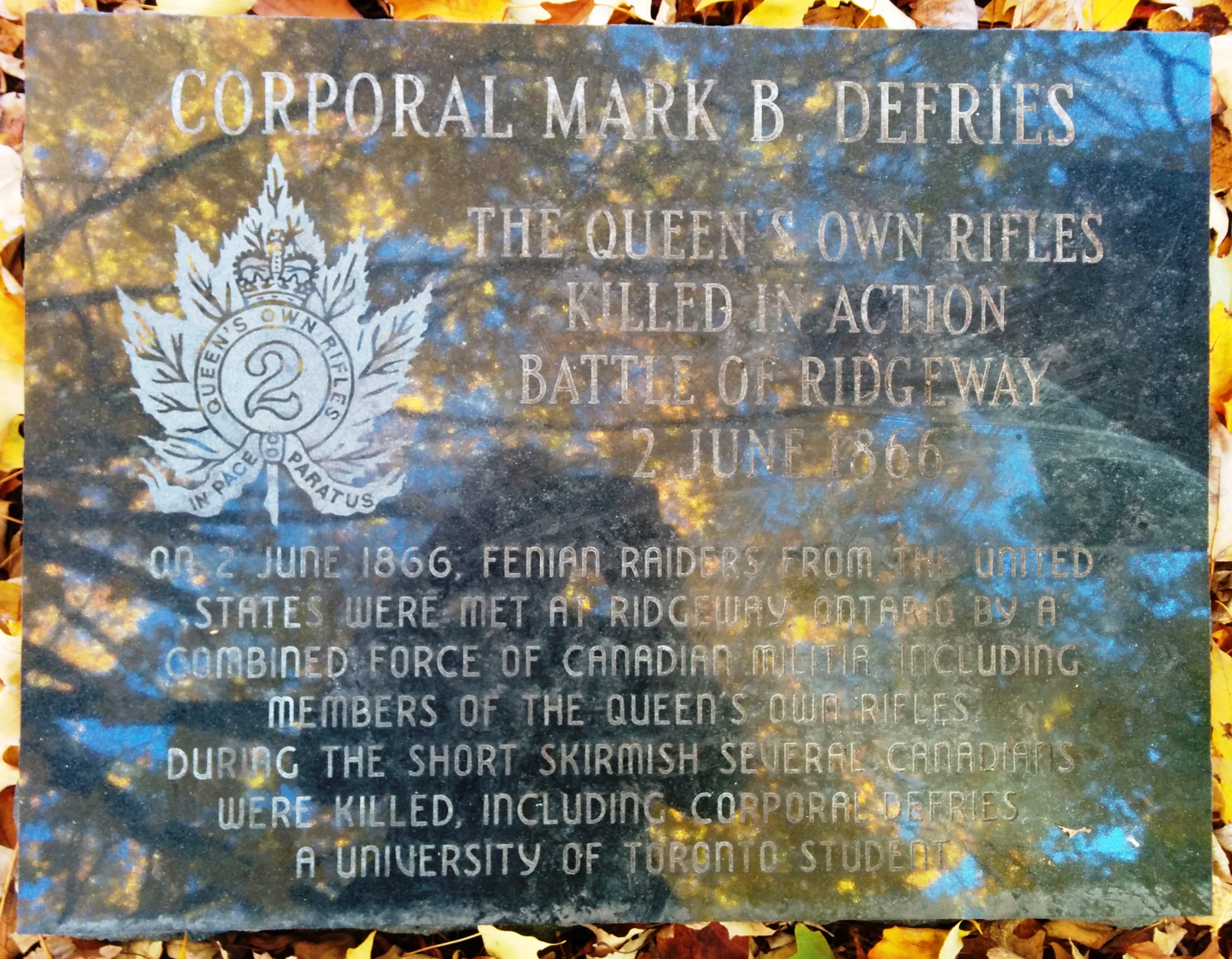 defries-mark | The Queen's Own Rifles of Canada Regimental Museum and ...