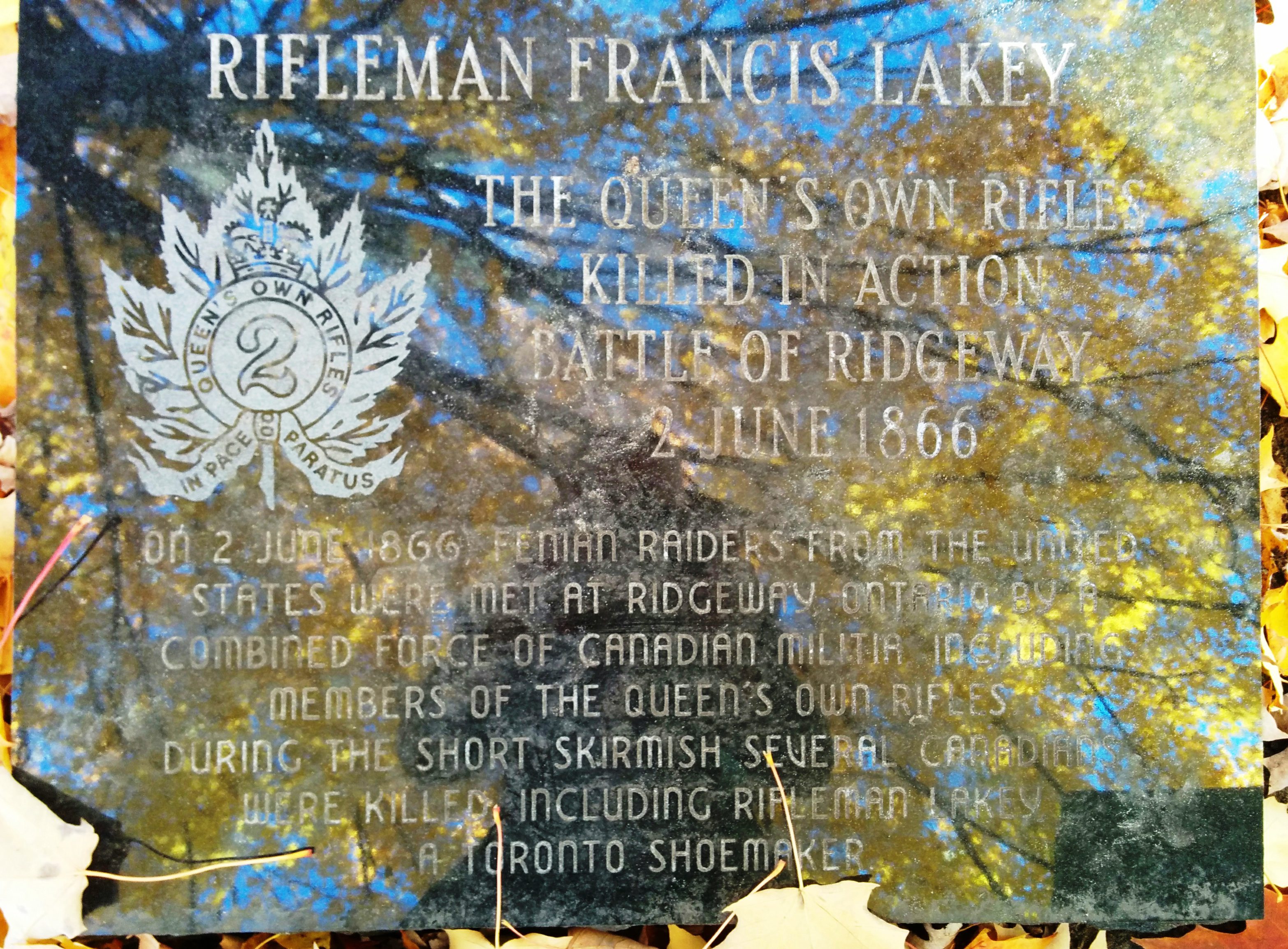 Remembering Riflemen in St James Cemetery, Toronto | The Queen's Own ...